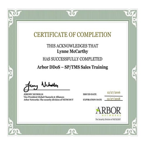 Lynne McCarty_Arbor_TMS Cert | PDF