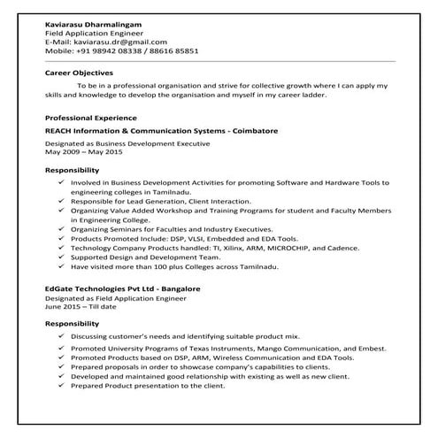 Kaviarasu_Resume | PDF