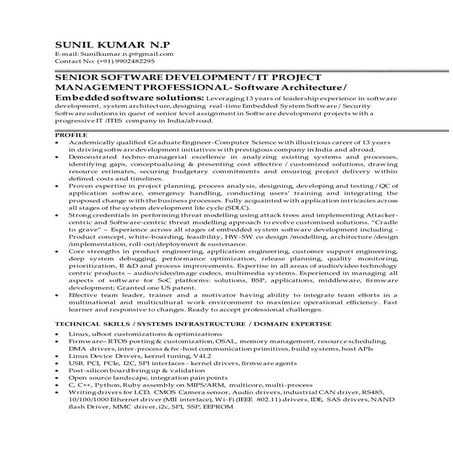 Resume_sunil | DOCX | Operating Systems | Computer Software and Applications