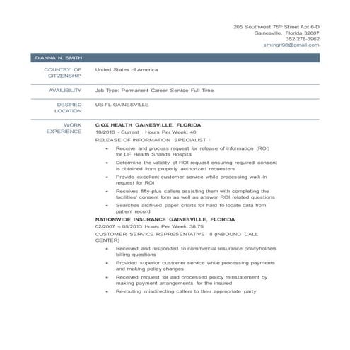 Generic Resume August 2016 | DOCX