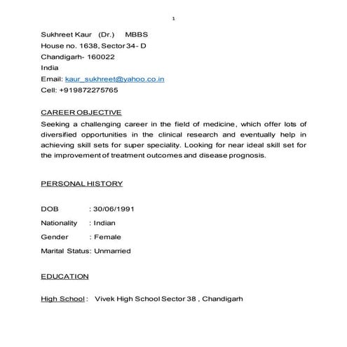 Resumes and CVs For MPH Students (Fall 2010) | PPT