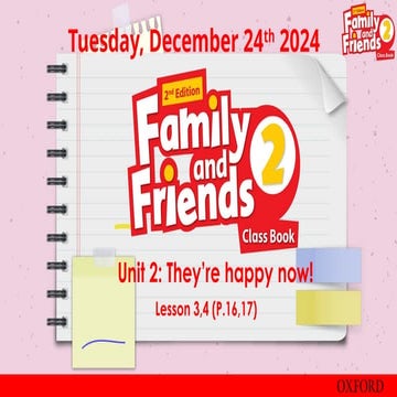 Family and Friends 2 Unit 12 Lessons 1,2 | PPTX