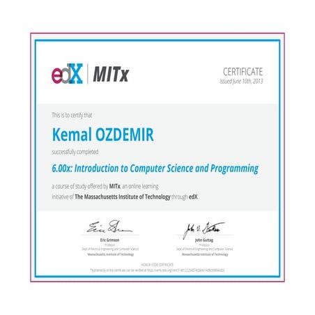 MITx_6.00.1x_Certificate | PPT