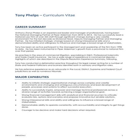 Tony Phelps CV | PDF
