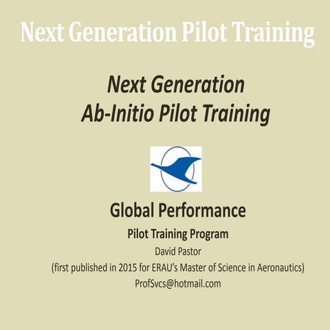 Pastor_Next Generation Pilot Training-1 | PPTX | Air Travel | Travel Type