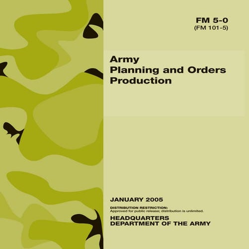 FM 5-0 - Army Planning & Orders Production | PDF