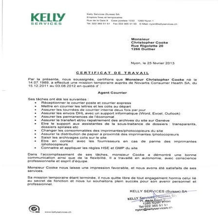 Work certicate | PDF