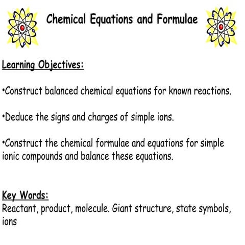 chemical formulas explanation and understanding | PPTX