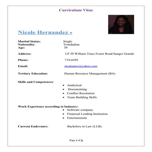 Nicole Hernandez CV | PDF