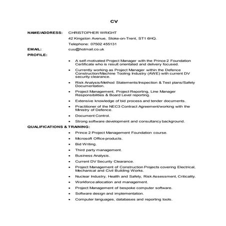 Chris Wright CV December 2015 | DOCX