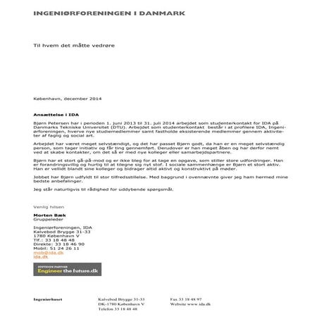 Anbefaling Bjørn Petersen | PDF