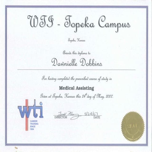 WTI medical assistant diploma | PDF