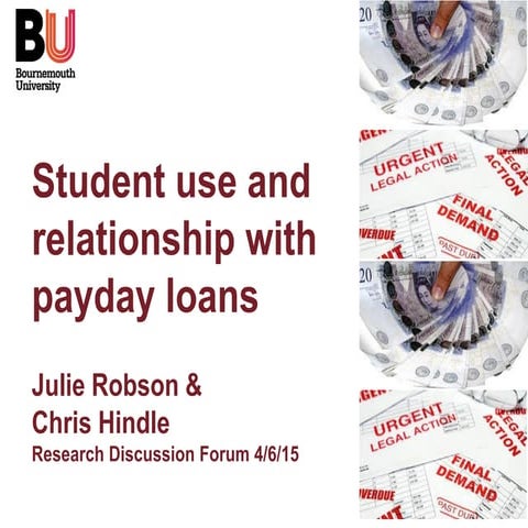Students use and relationship with payday loans 20150604 | PDF
