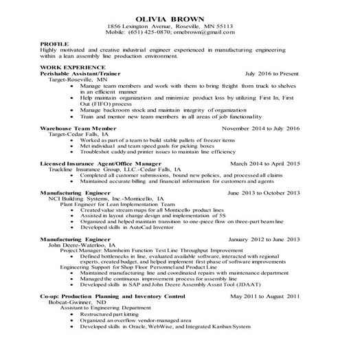 Olivia Brown Resume | PDF