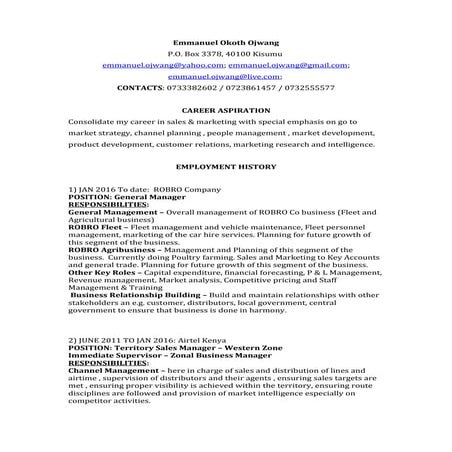 Emmanuel Okoth Ojwang Resume | DOC
