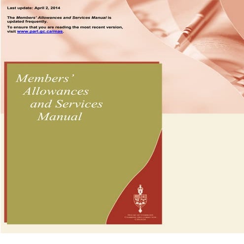 Members Allowances and Services Manual | PDF