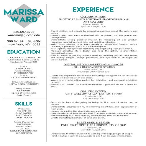 Marissa Ward Resume | PDF | Technology & Computing