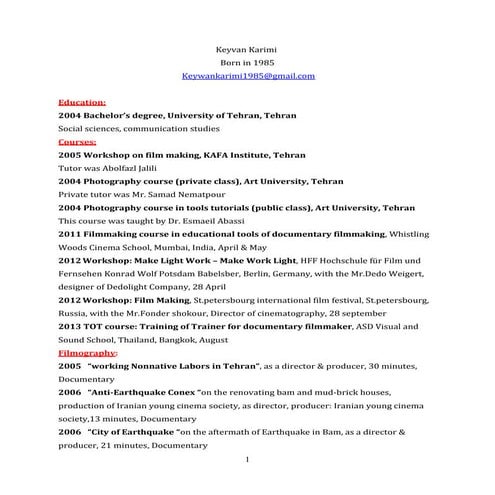 C.V Keywan Karimi | PDF