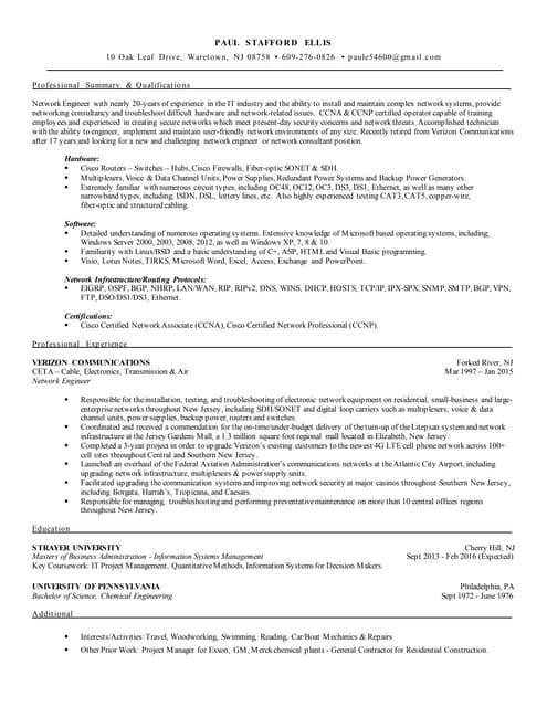 Resume Purcell 0916 | DOC | Computer Networking | Computing