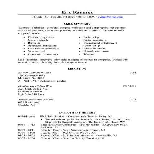 Eric Resume | DOCX
