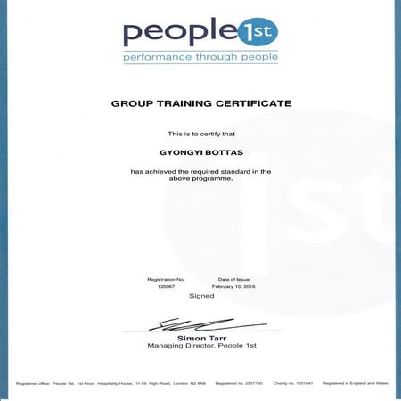 TTT - Group Training Cert. | PDF