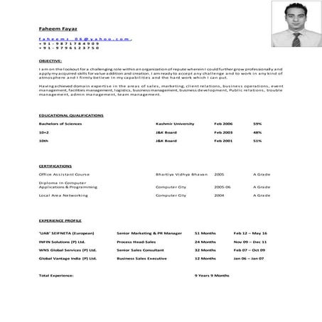Resume Faheem Fayaz | DOCX