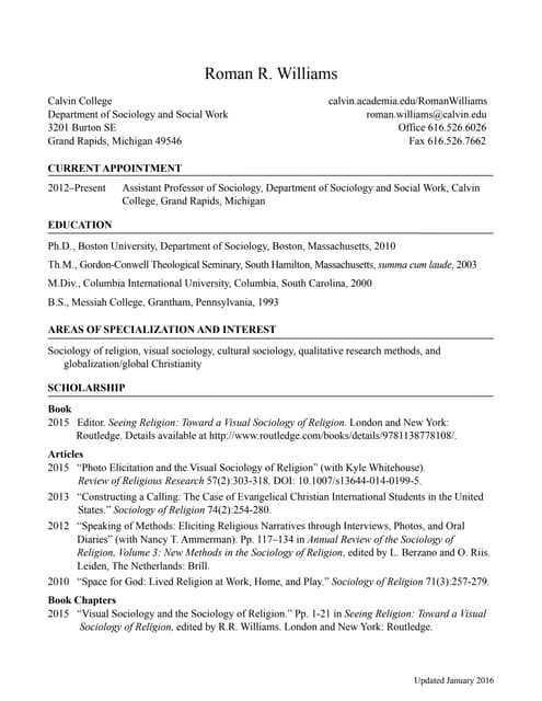 Roman R. Williams presentations