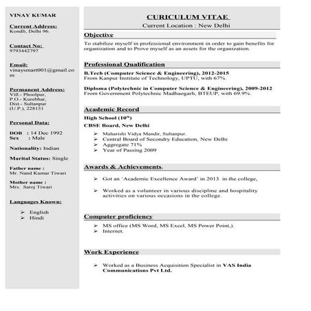 Vinay Updated CV | DOC