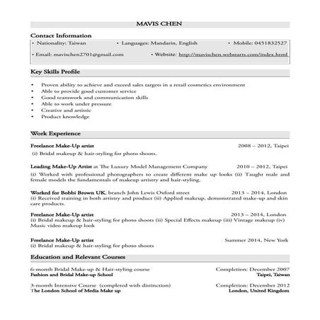 Mavis CV | PDF | Skin Care | Beauty