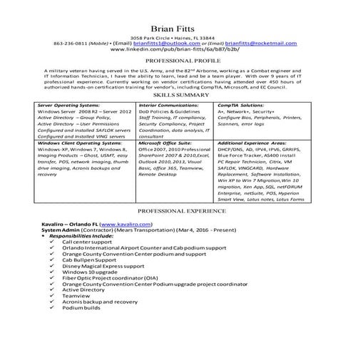 Brian Fitts-Resume (2) | PDF