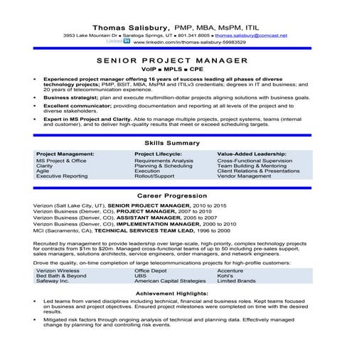 Resume for Thomas Salisbury | DOC
