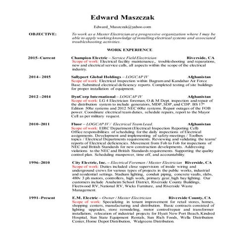 Resume Edward Maszczak linkedin | DOCX