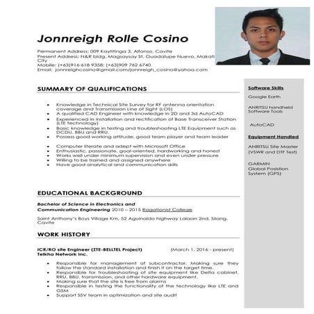Jonnreigh rolle Cosino | PDF | Civil Engineering Industry | Industries