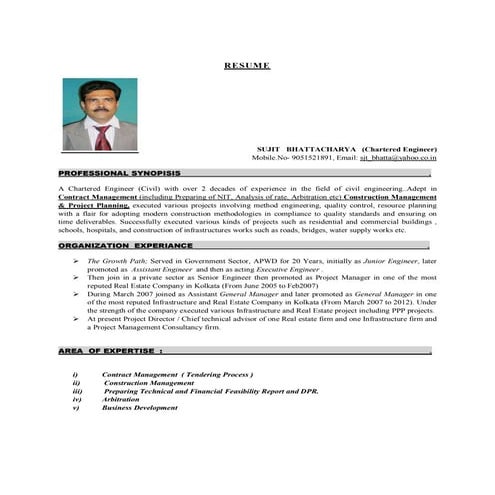CV Sujit pdf | PDF | Construction Industry | Industries
