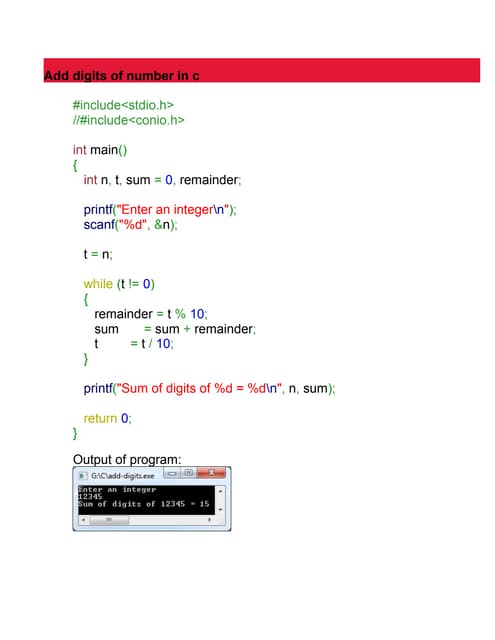 C program to add n numbers