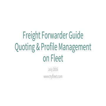 Freight Forwarder Guide: How to quote on shipments & manage your ...