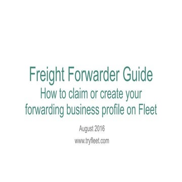 Freight Forwarder Guide - 2 | PPTX