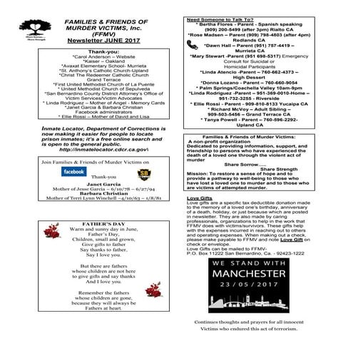 Families & Friends of Murder Victims, INC. (FFMV) | DOCX