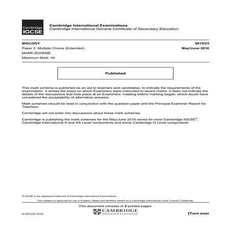 IGCSE Biology (0610) syllabus for the year 2023-2025 | PDF