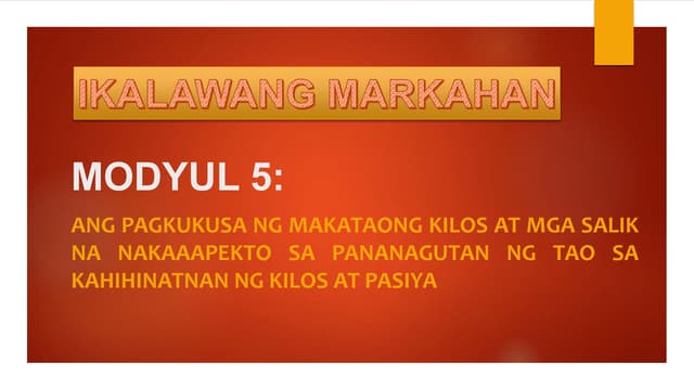 ESP Module 5 Presentation GRADE 10 Ikalawang Markahan | PPTX