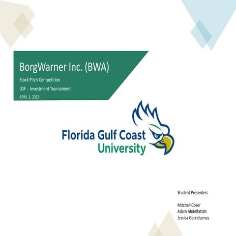 FGCU 'Stock Pitch' Presentation | PPTX