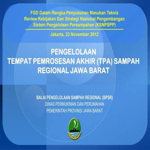 Kebijakan dan Strategi Pembangunan Bidang Persampahan | PPTX