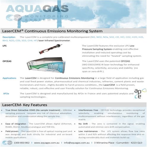 Laser cem continuous emissions monitoring systems-v1 | PDF | Chemistry ...