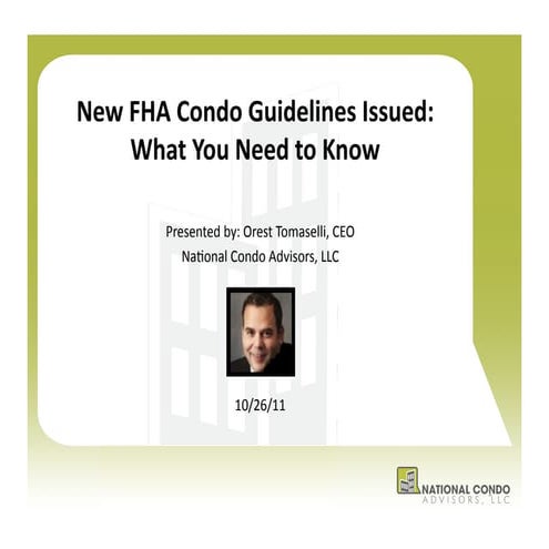 New FHA Condo Guidelines: What You Need to Know | PDF