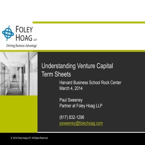 Understanding Venture Capital Term Sheets | PDF
