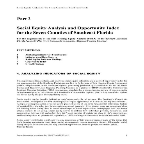 Social Equity Analysis and Opportunity Index for the Seven Counties of ...