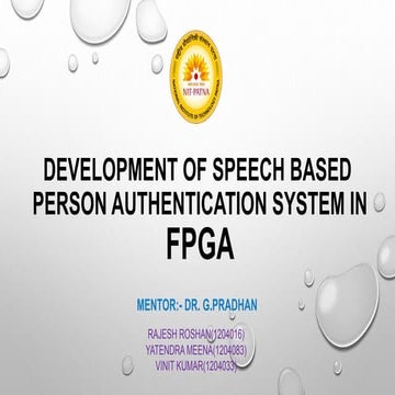 Speech Based Password Authentication System On Fpga Ppt
