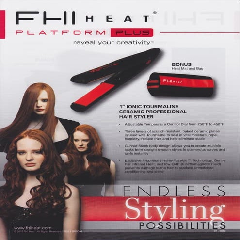FHI Heat ® PLATFORM PLUS HAIR STYLER PRODUCT DETAIL SHEET | PDF