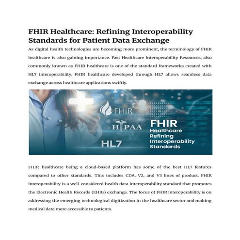 Unlocking Healthcare Data Exchange with FHIR Interoperability | PDF