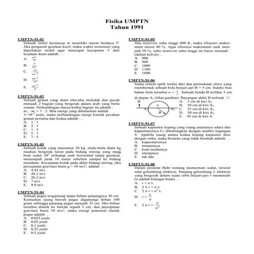 SOAL FISIKA : Fi 1991 | PDF